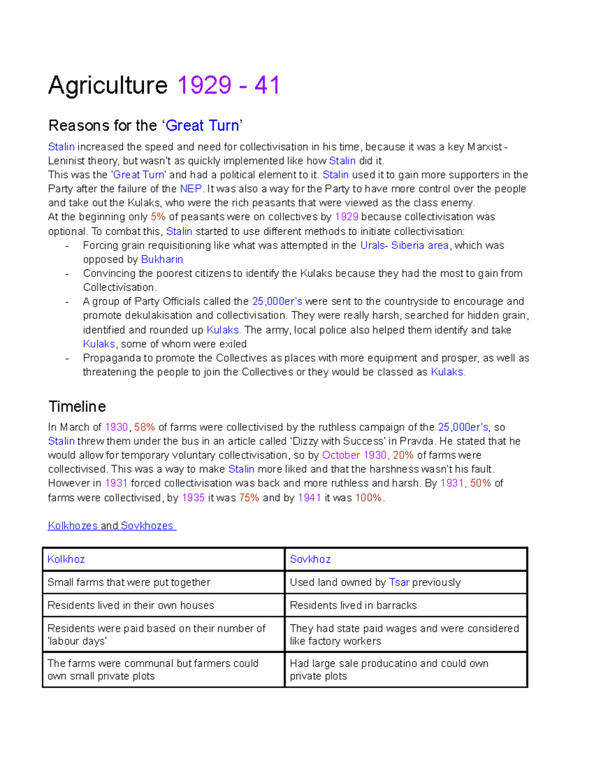 Agriculture 1929 - 41 - These are revision notes on multiple parts of ...