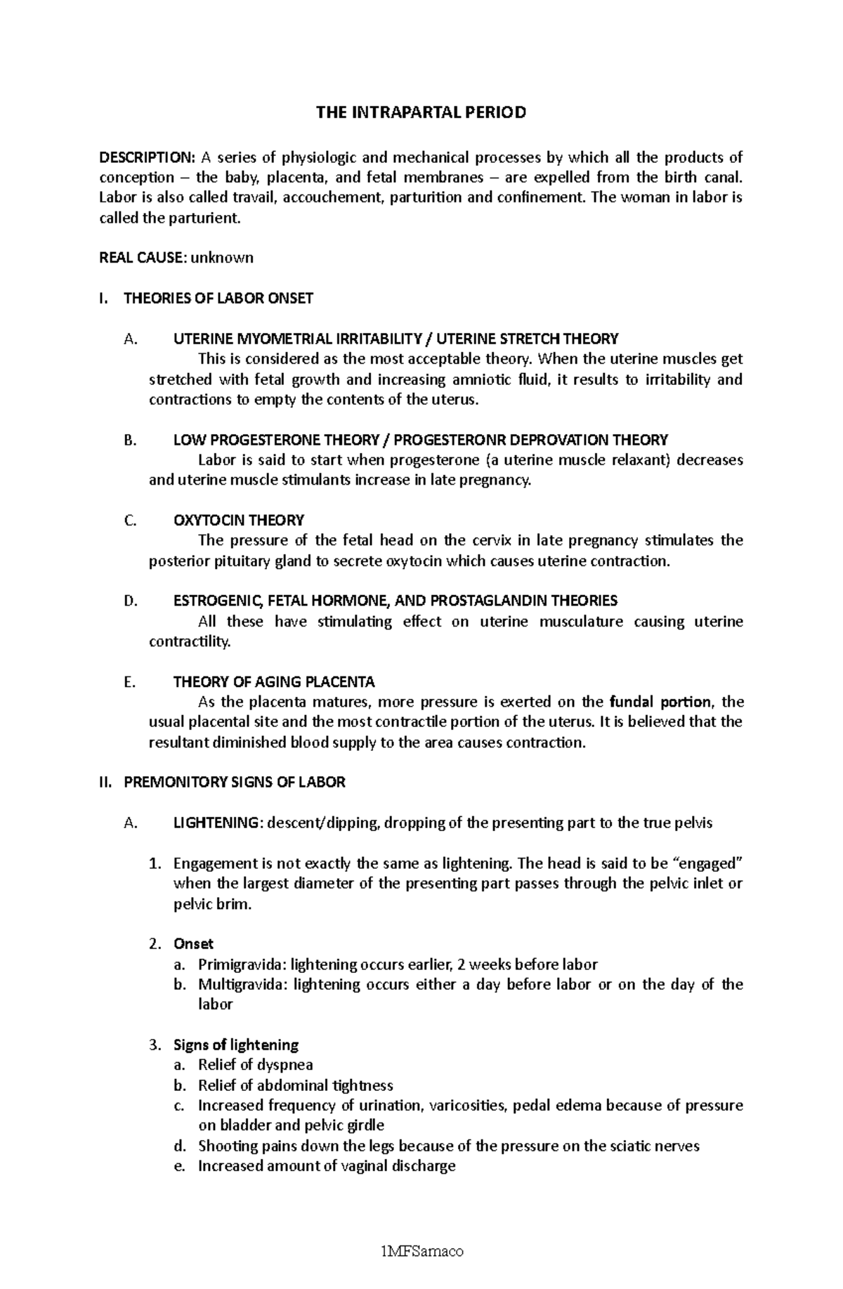 2-1 THE Intrapartal Period - THE INTRAPARTAL PERIOD DESCRIPTION: A ...