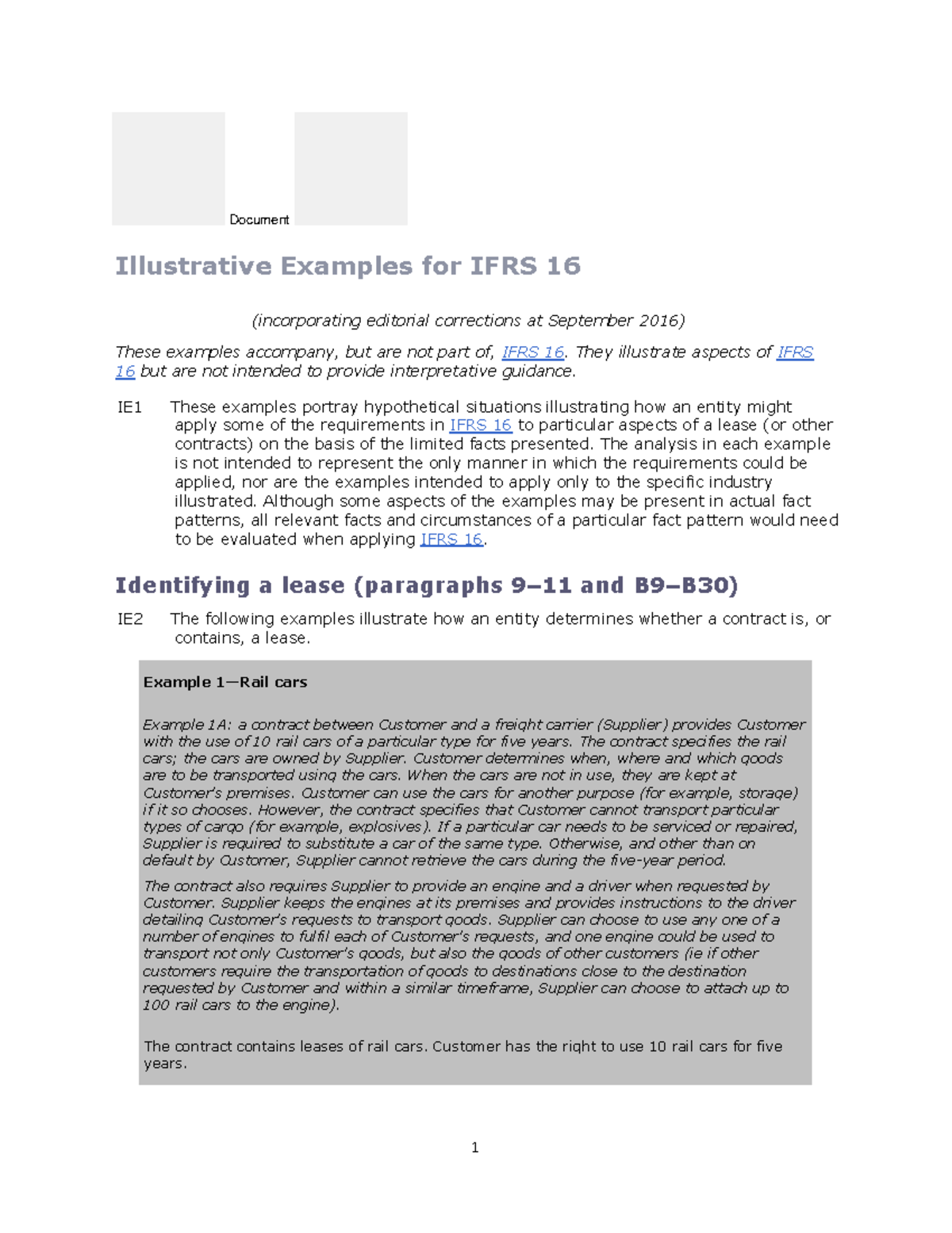 Examples for Ifrs 16 PPE - Document Illustrative Examples for IFRS 16 ...