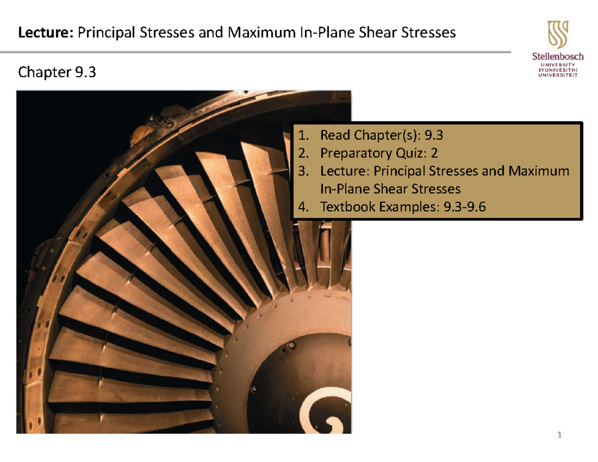 SM 224 Lecture 03 - Principal Stresses Max In-Plane Shear Stresses (9 ...