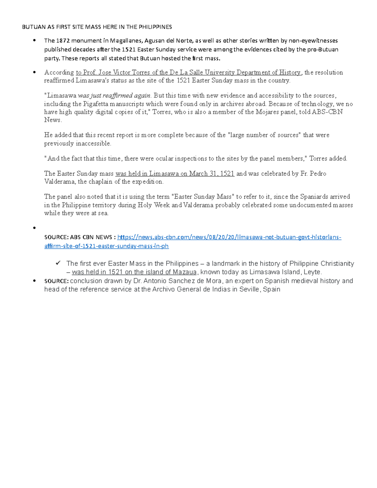 Butuan - history about first mass in the philippines - BUTUAN AS FIRST ...