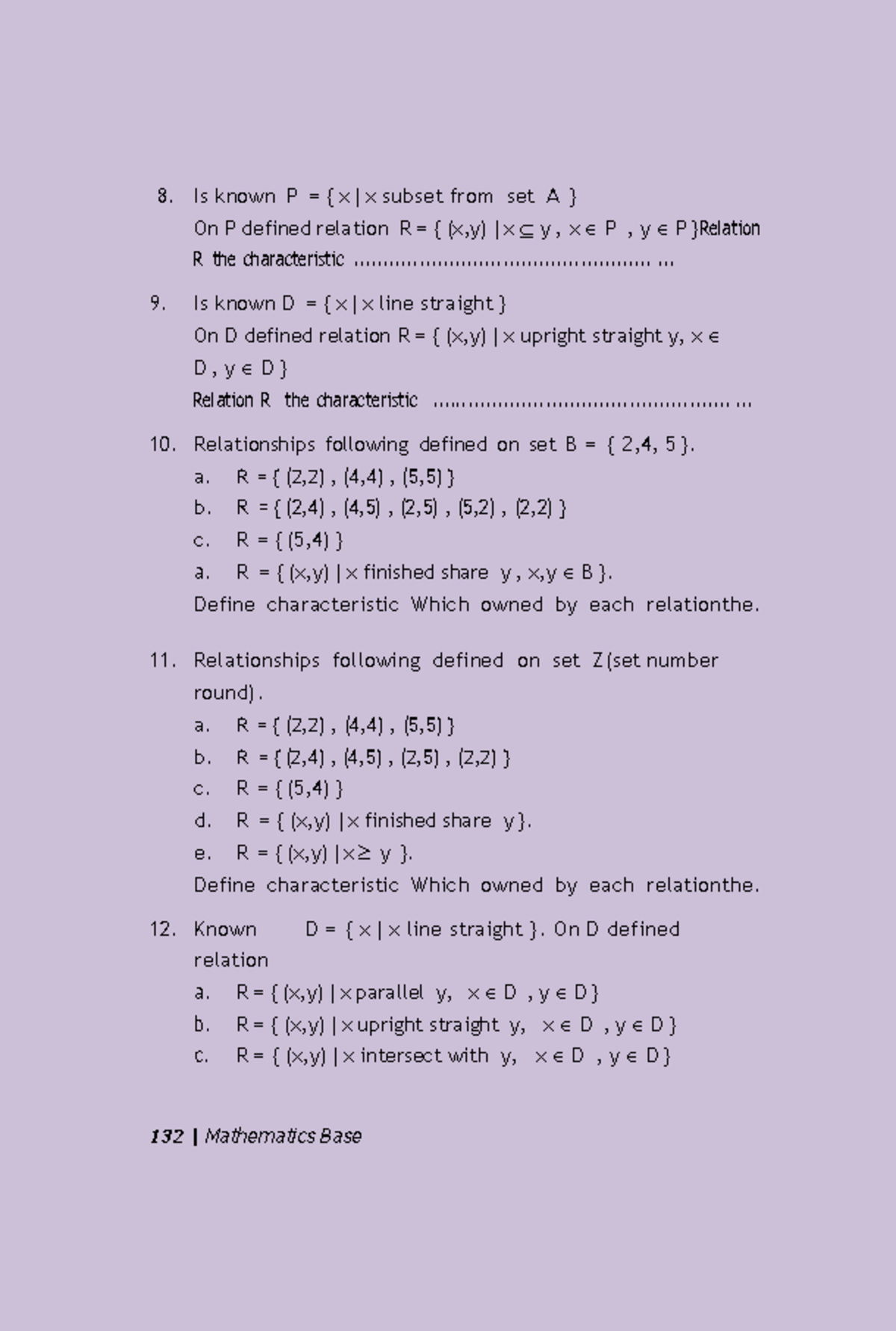 Basic foundation in mathematics-73 - Is known P = { x x subset from set ...