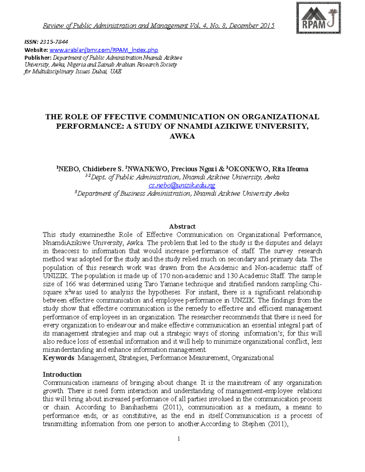 12 - dgsdg - 1 Review of Public Administration and Management Vol. 4 ...