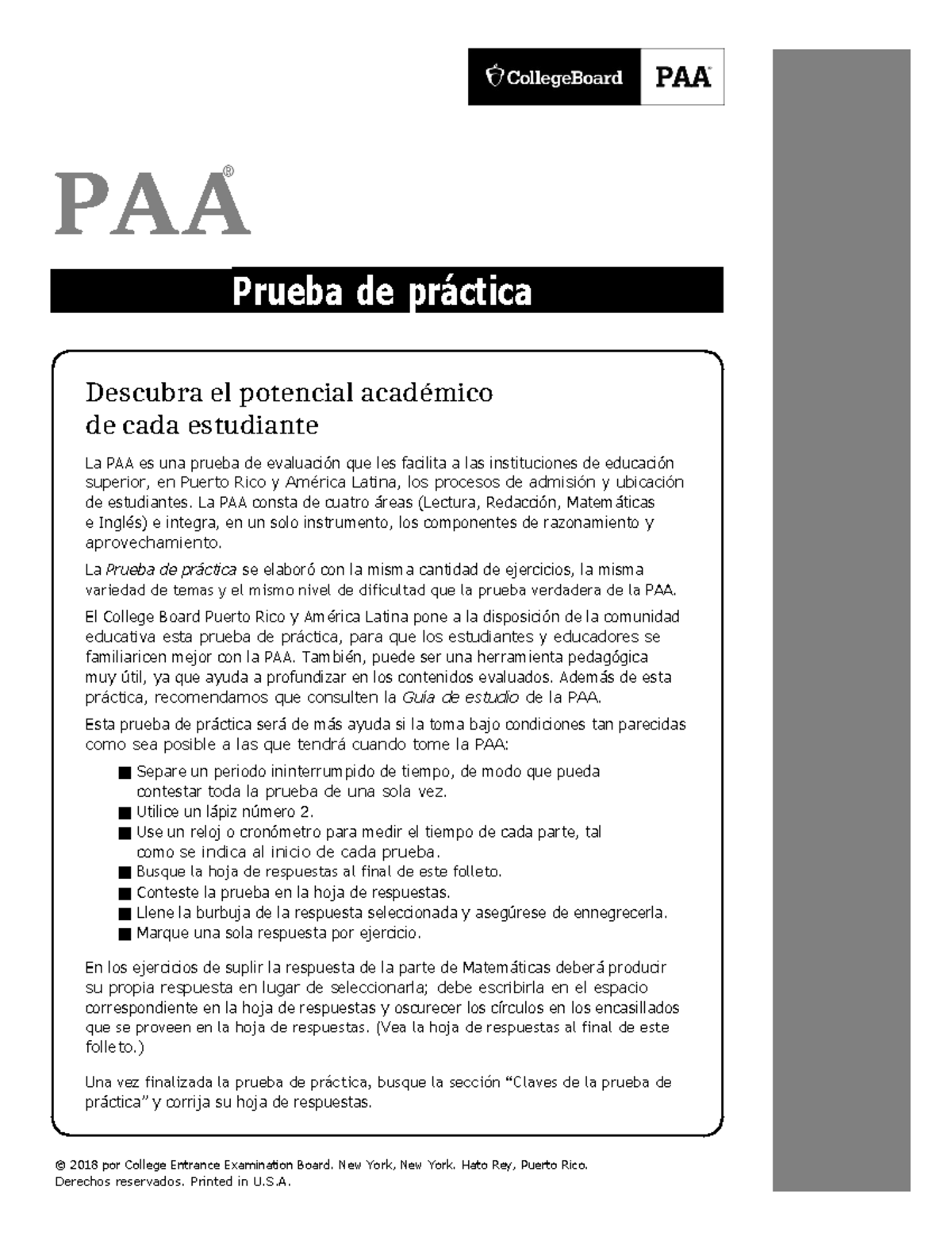 0 PAA Prueba Practica 13 - PAA Prueba de práctica Descubra el potencial ...