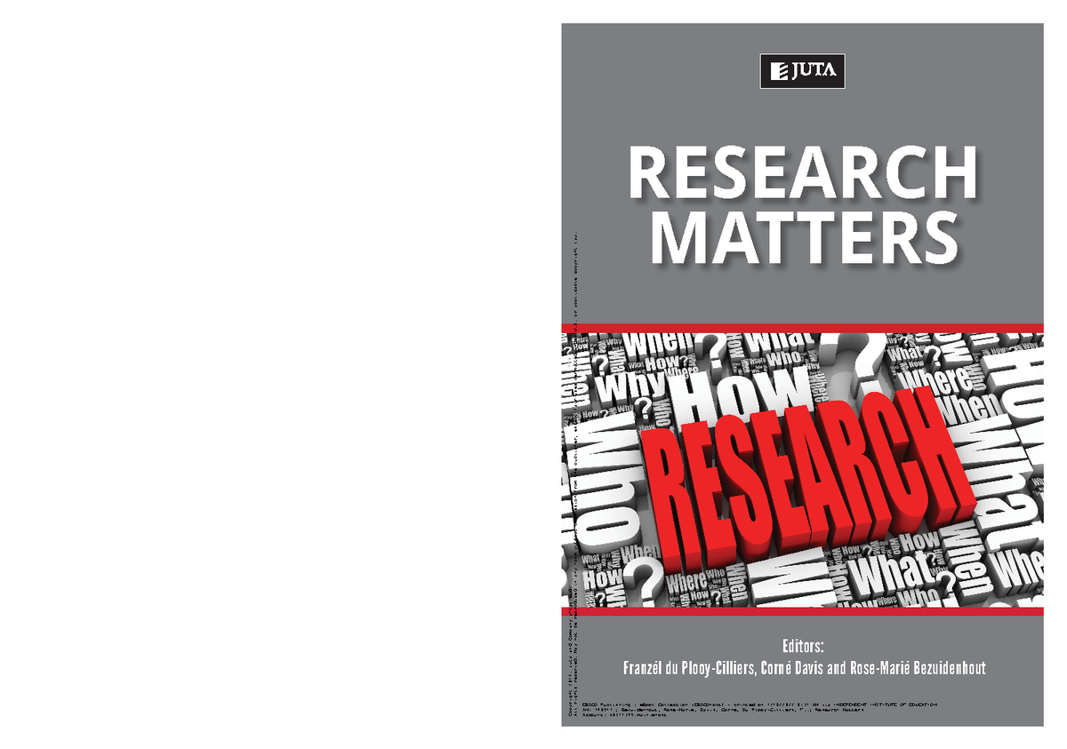 Bezuidenhout Ros 2014 Cover Research Matters - Editors: Franzél du ...