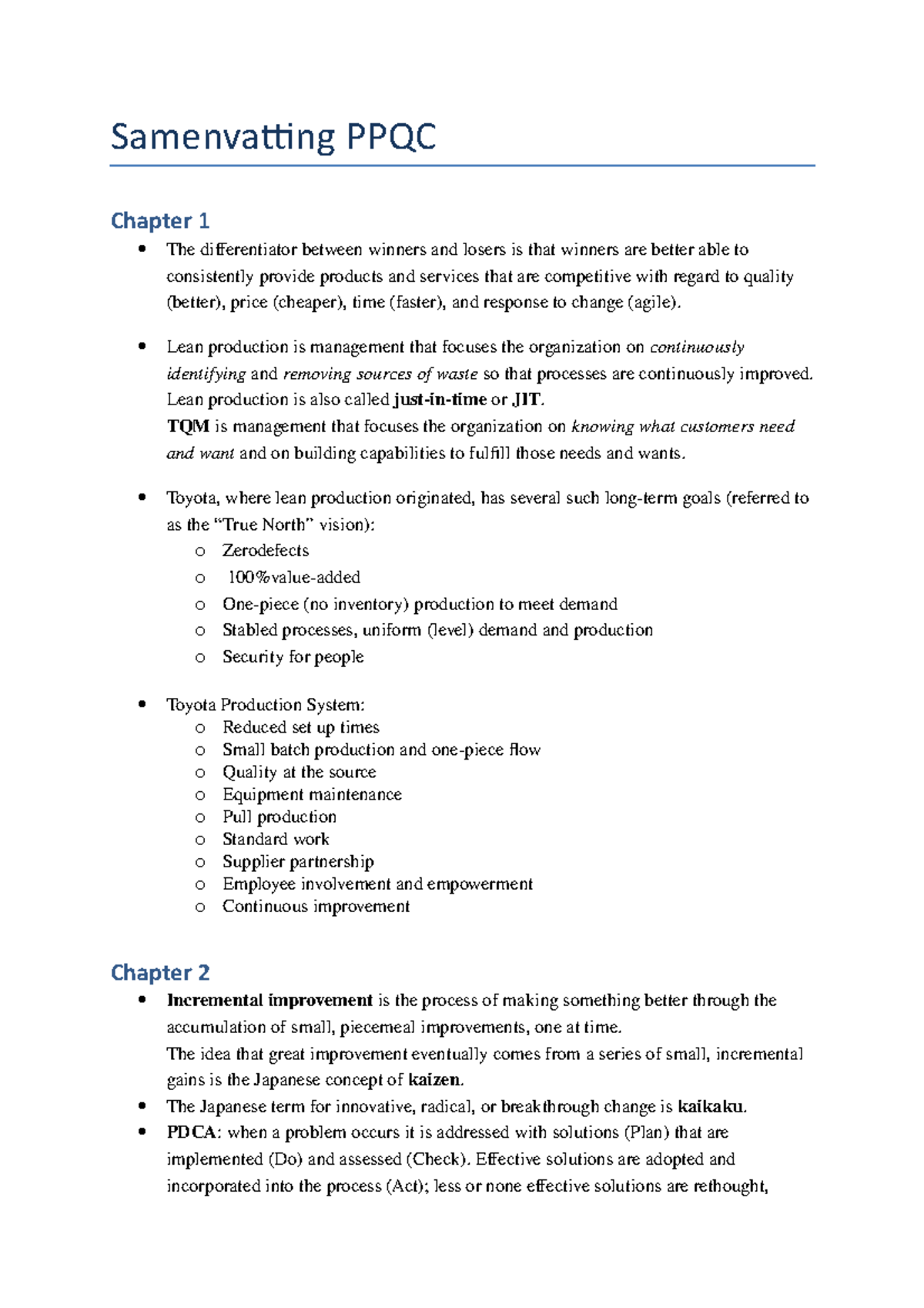 Samenvatting PPQC - Samenvatting PPQC Chapter 1 The differentiator ...