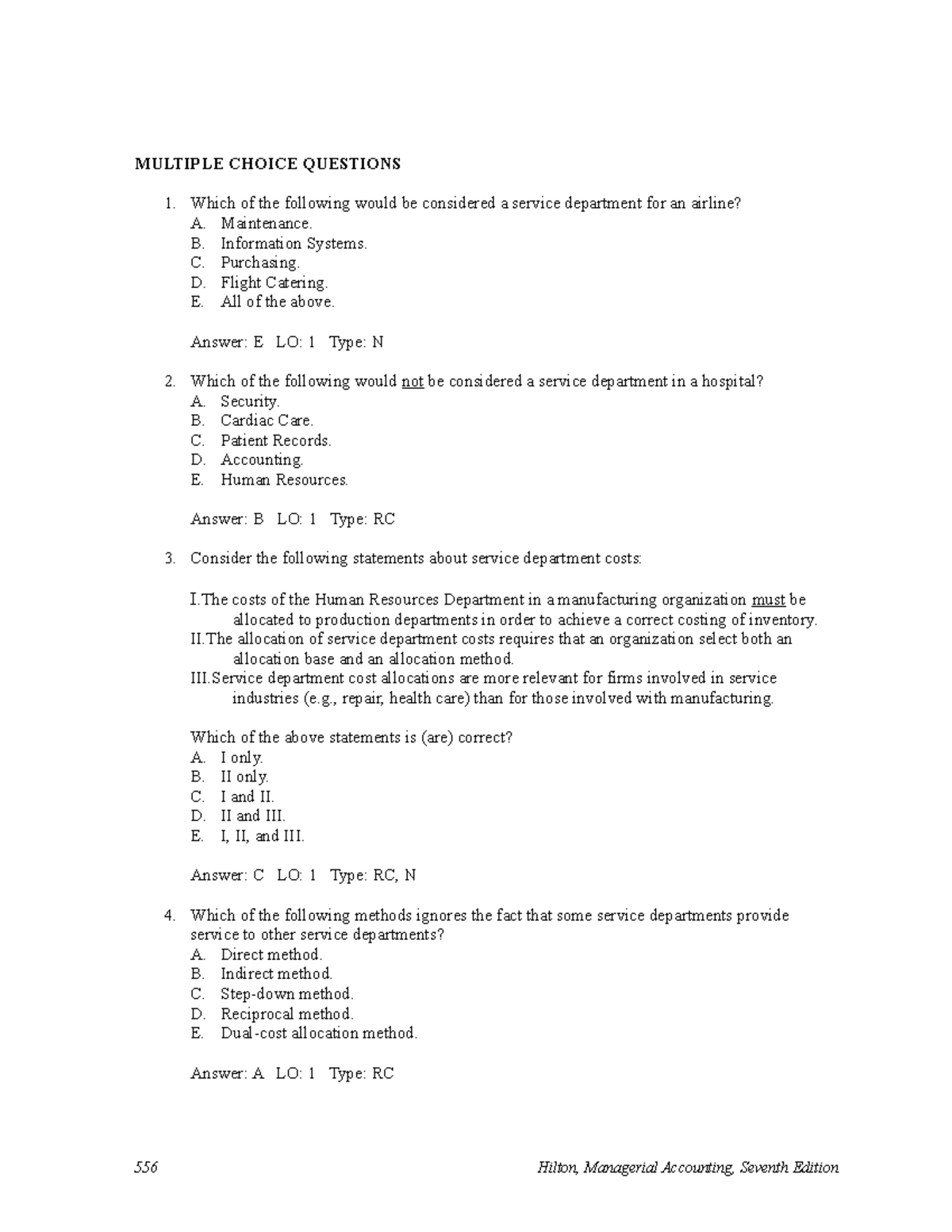 Chapter 18.Allocation of Support Activity Costs and Joint Costs ...