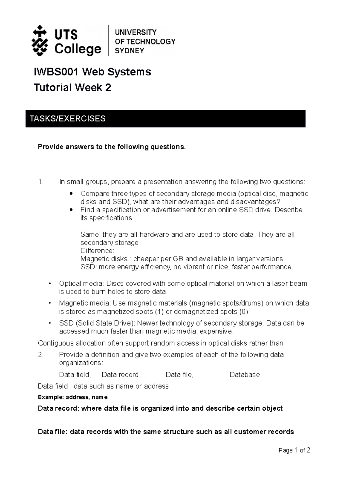 IWBS001-Tutorial Week 02-Tutorial B - IWBS001 Web Systems Tutorial Week ...