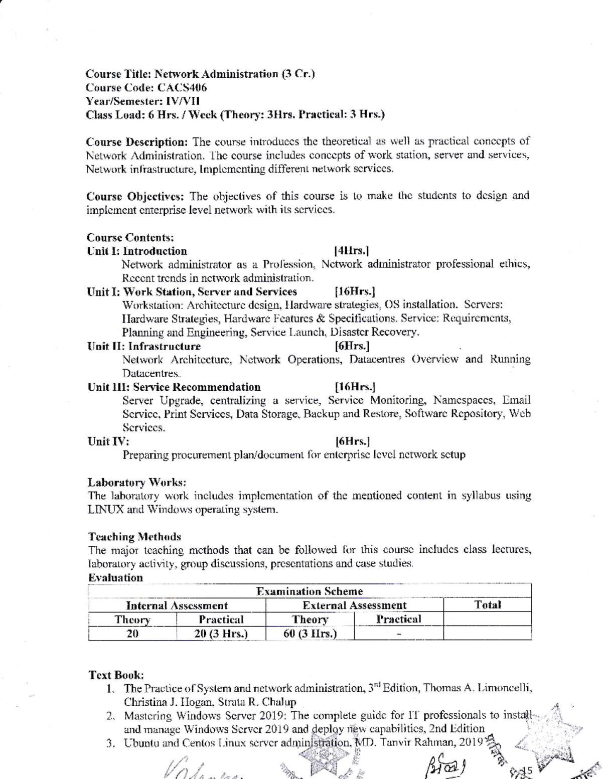 CACS 406 Network Administration VII Semester Elective BCA Syllabus ...