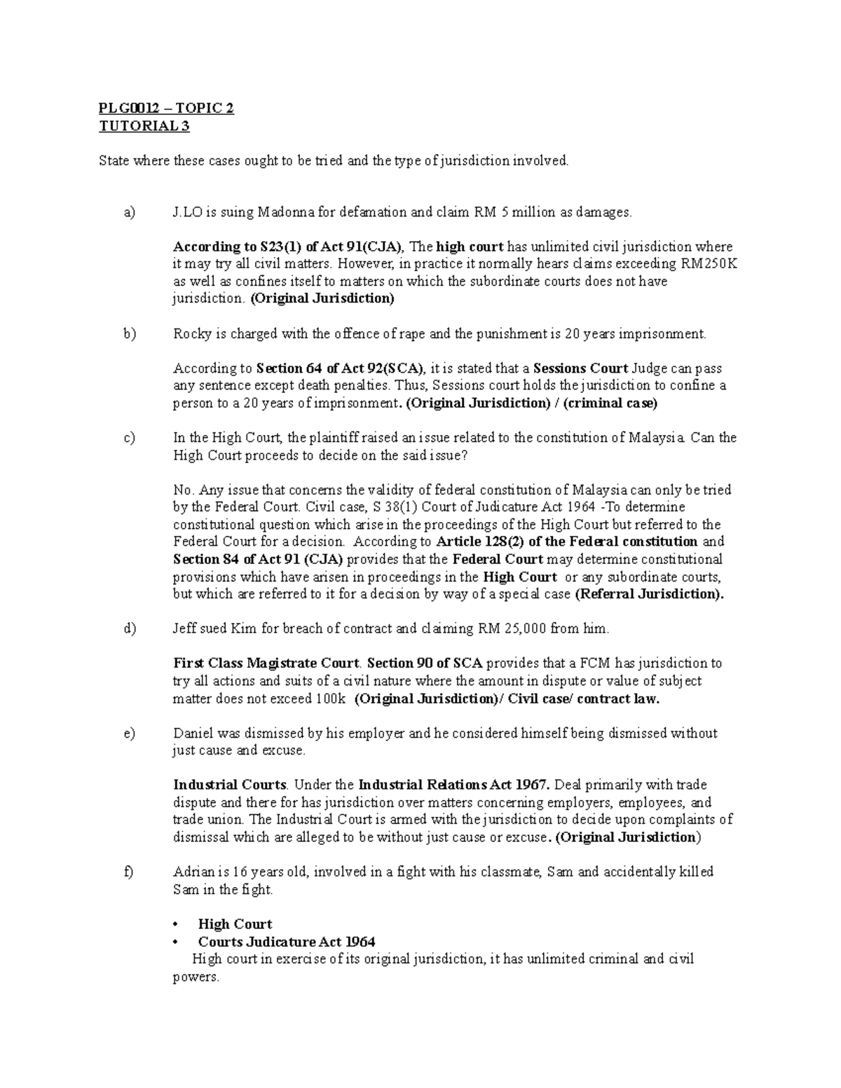 GPOL Tutorial 3 - Lecture notes WEEK 4 - PLG0012 – TOPIC 2 TUTORIAL 3 ...