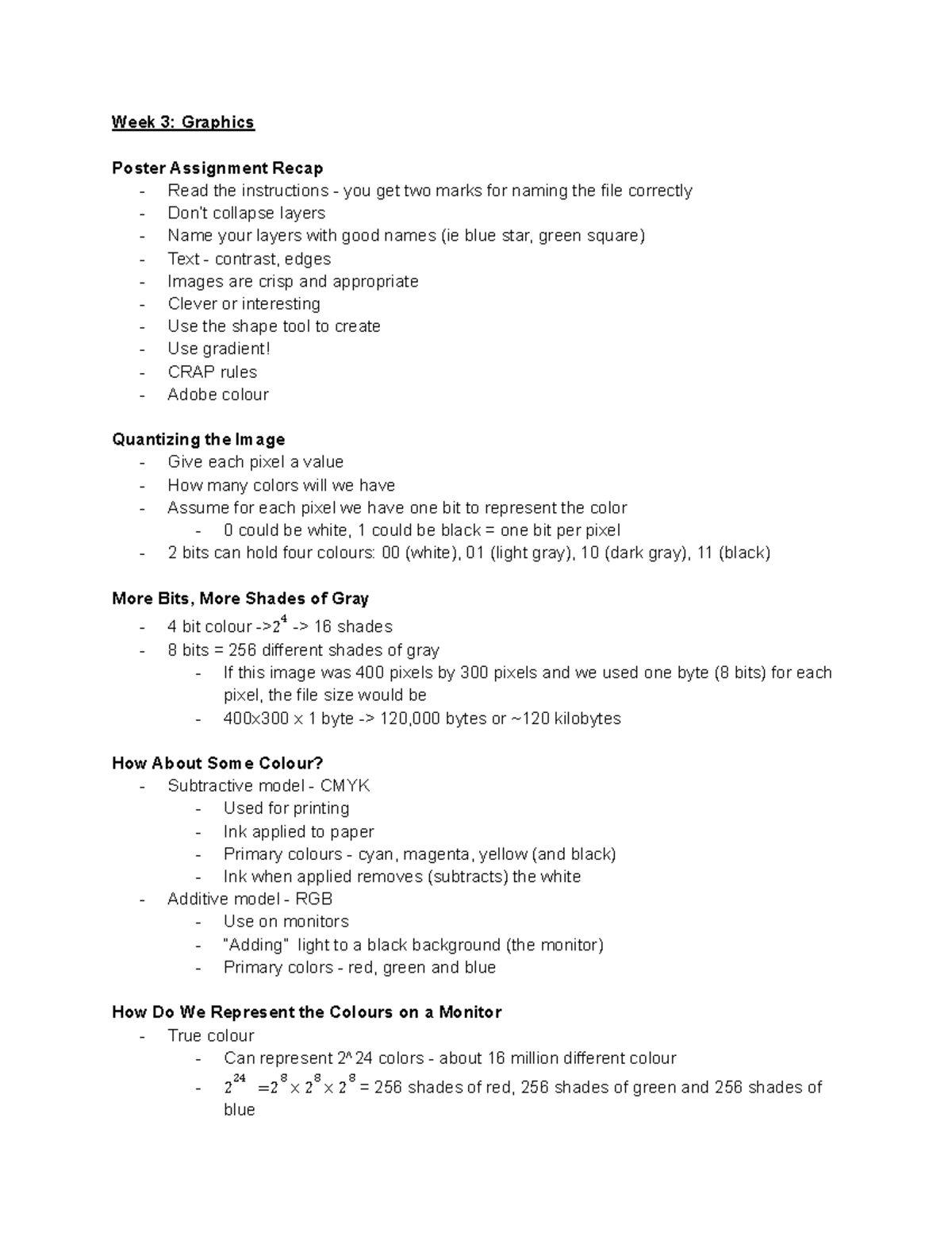 Compsci Week 3 And 4 Week 3 Graphics Poster Assignment Recap Read The Instructions You