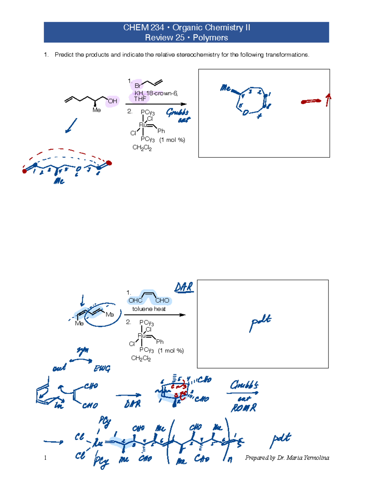234 - R26 Polymers Practice Exam Key - Review 25 • Polymers 1 Prepared ...
