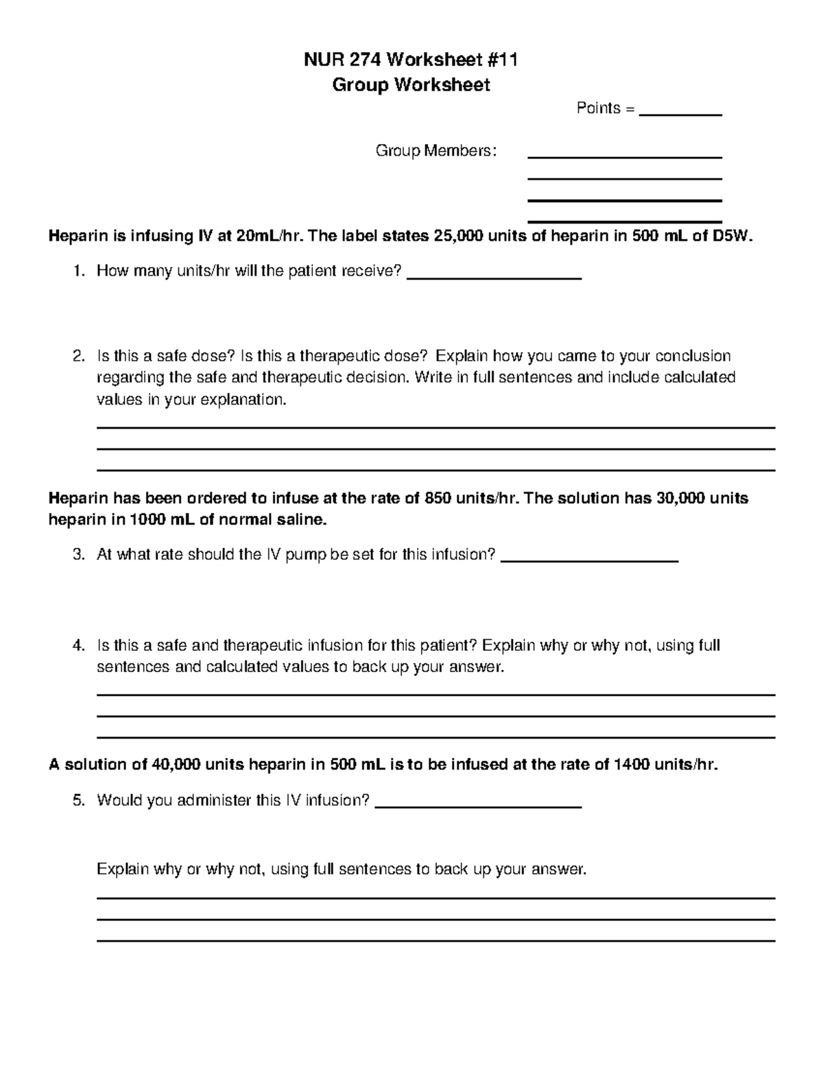 NUR 274 Worksheet 11 - notes - NUR 274 Worksheet Group Worksheet Group ...