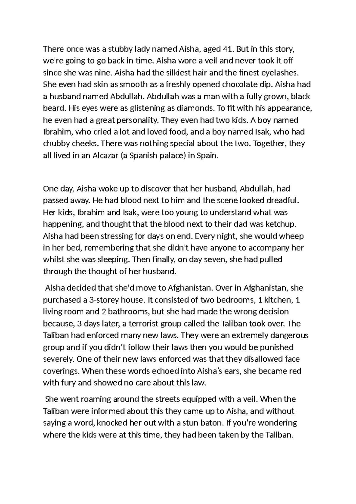 9u - thank me later - There once was a stubby lady named Aisha, aged 41 ...