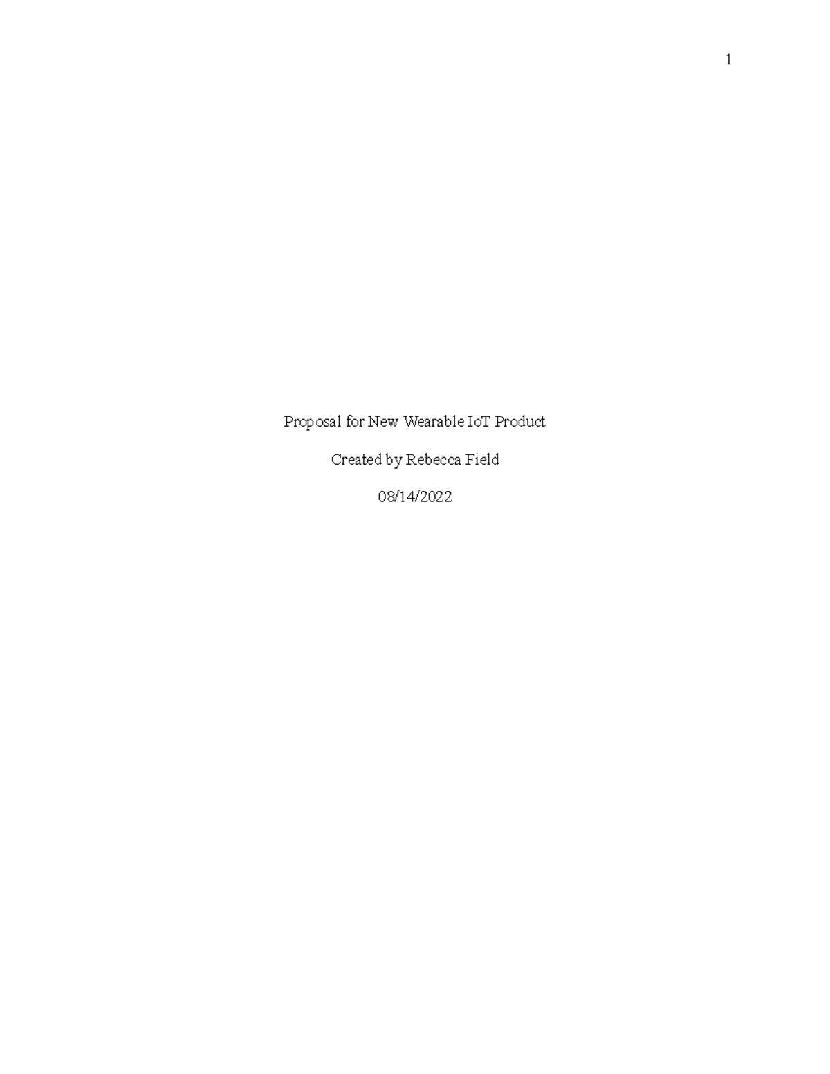 DAT 260 Project Two Complete - Proposal for New Wearable IoT Product ...