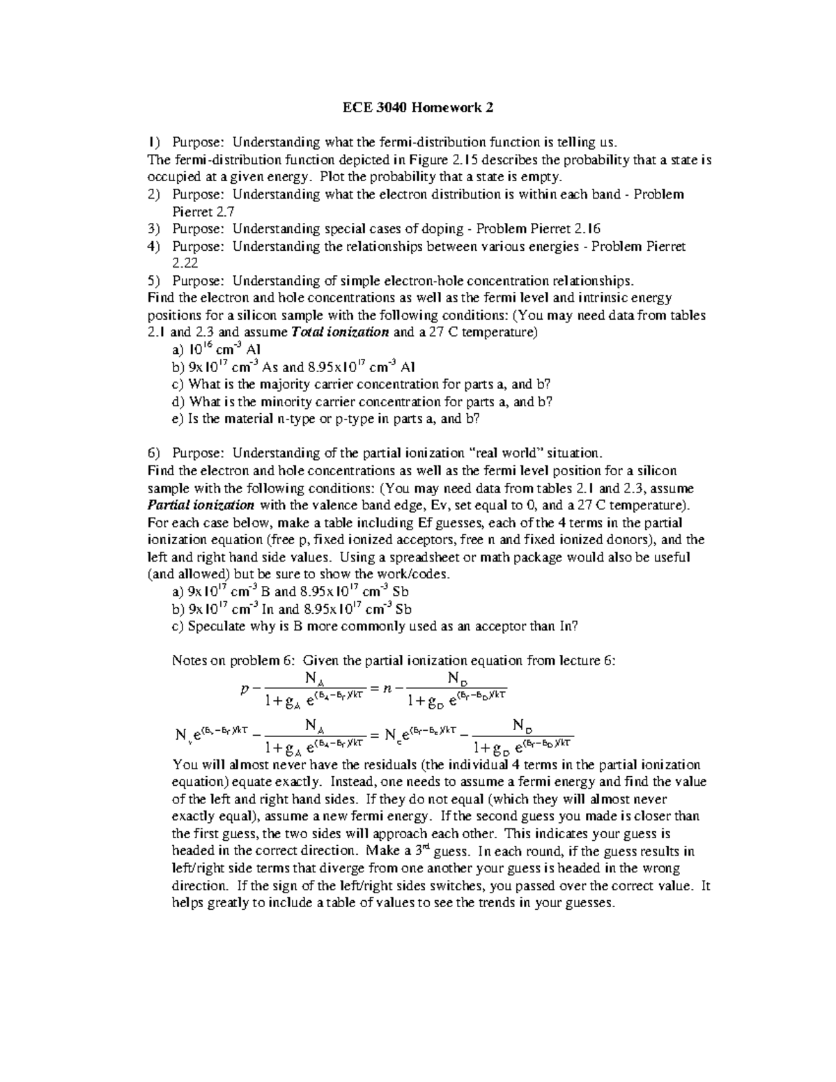 Homework 2 - nnn - ECE 3040 Homework 2 Purpose: Understanding what the ...