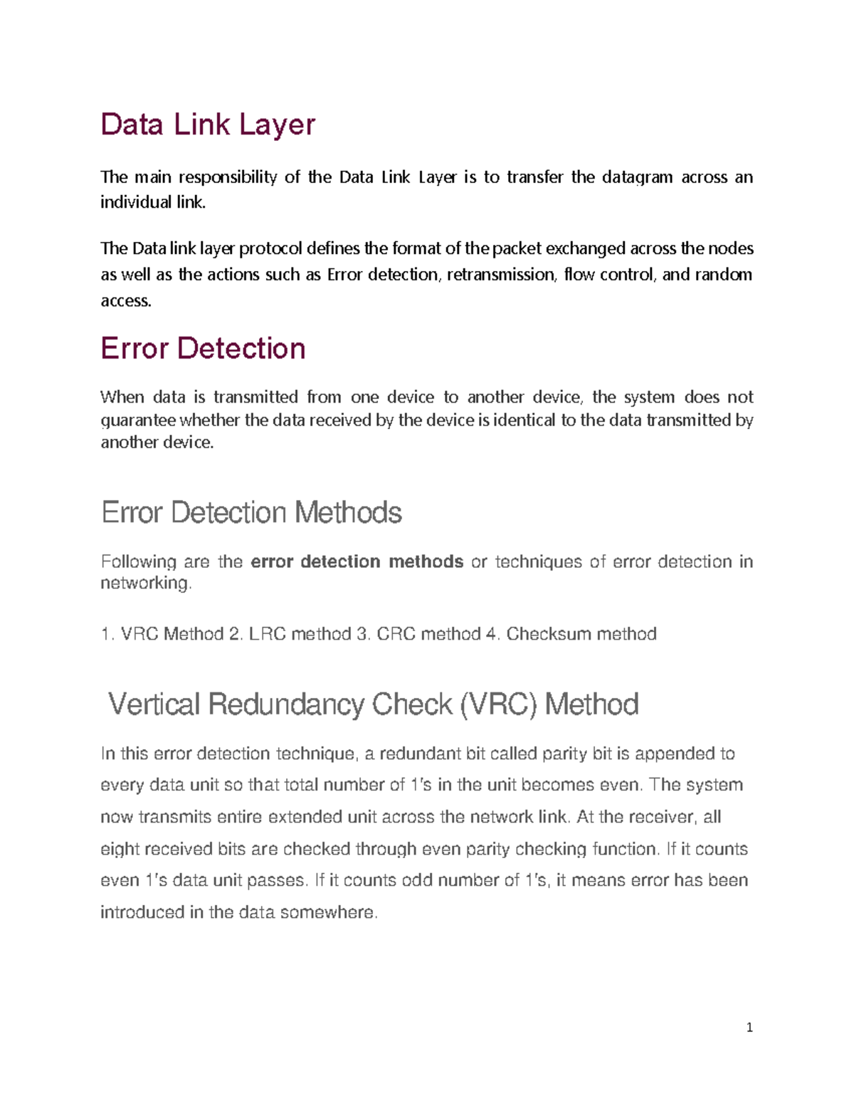 Data Link Layer The Data Link Layer Protocol Defines The Format Of