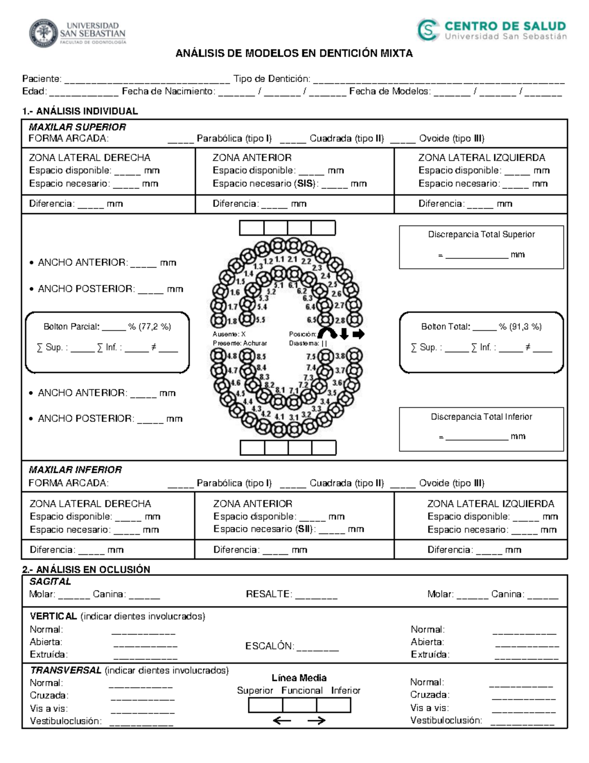 Análisis de Modelos en Dentición Mixta - ANÁLISIS DE MODELOS EN ...