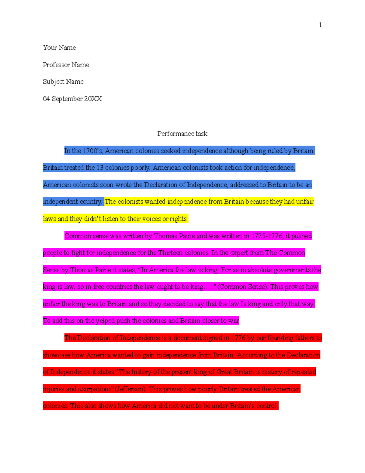 Report 2 - Write work - 1 Your Name Professor Name Subject Name 04 ...