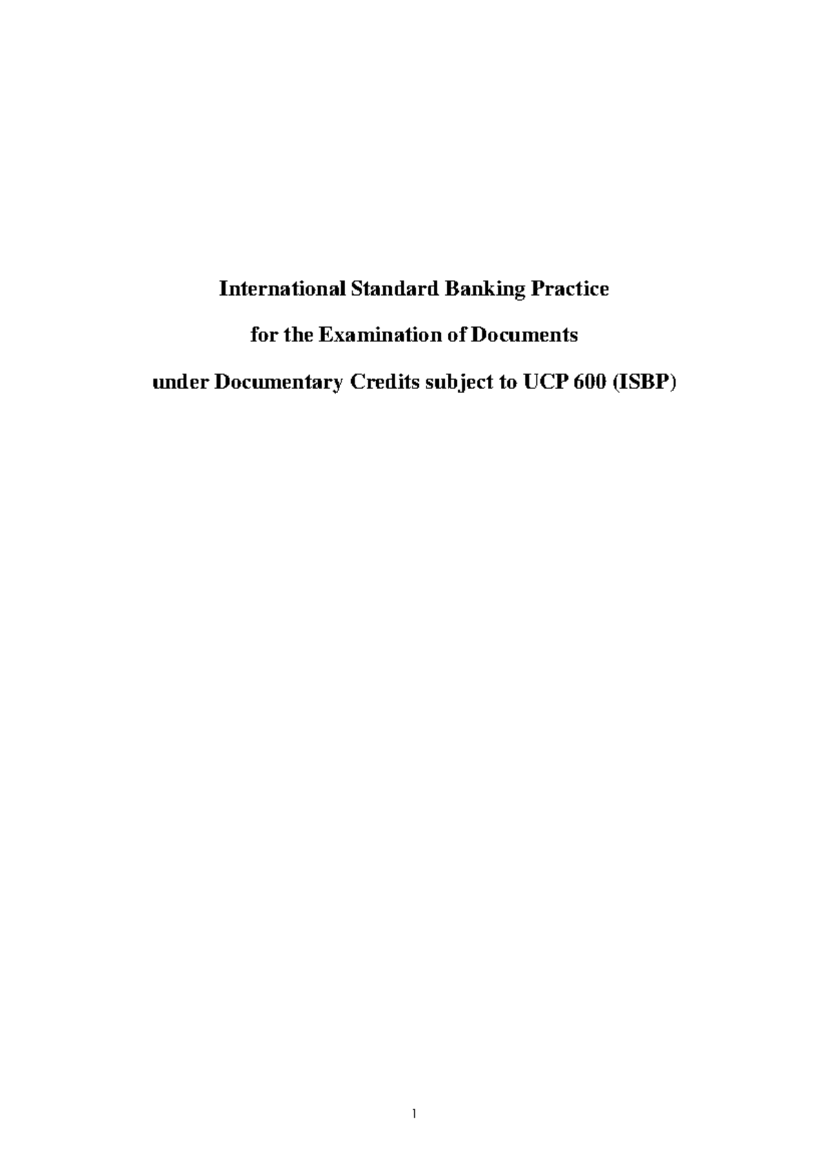 ISBP UCP 600 - Mnb - International Standard Banking Practice for the ...