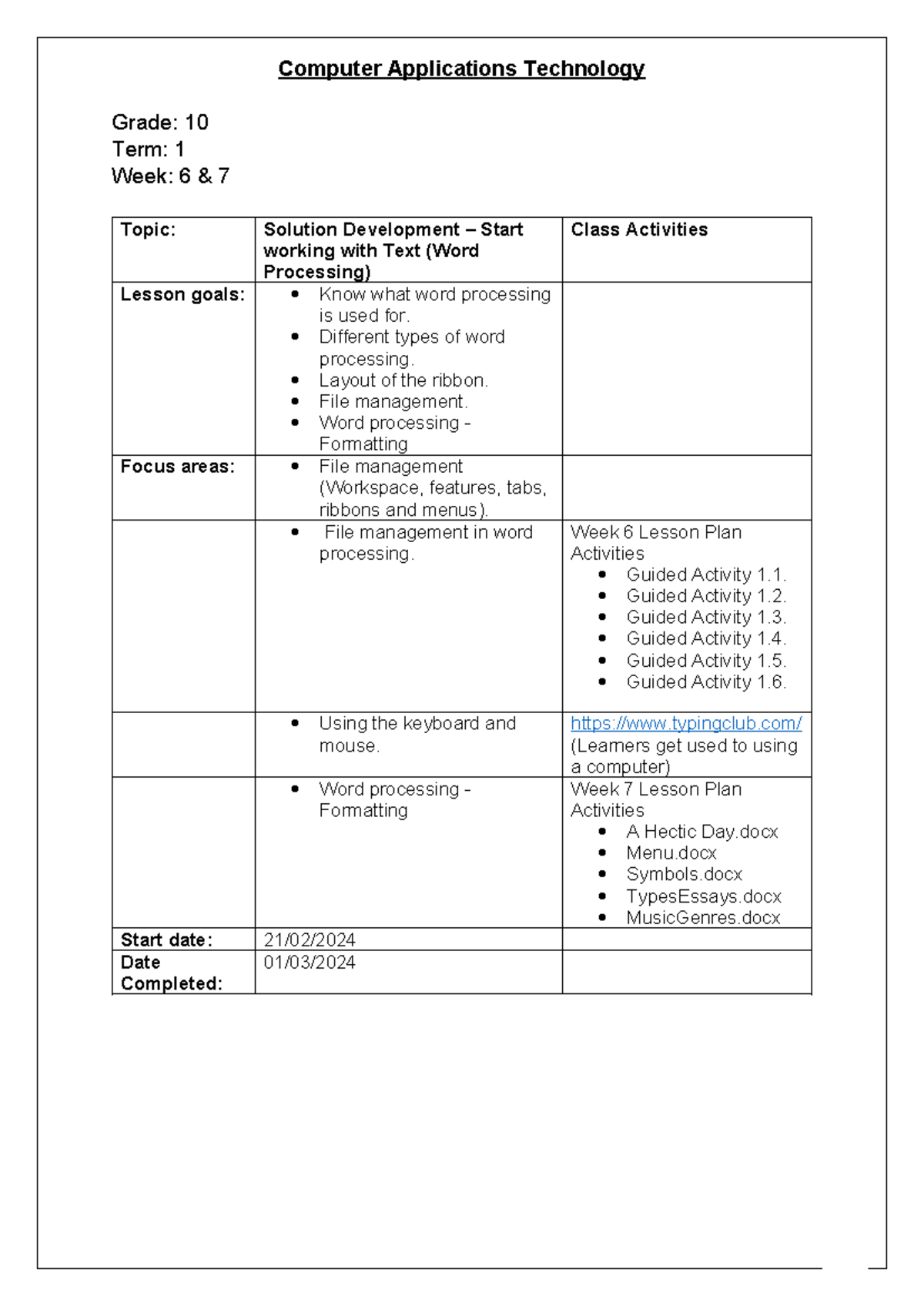 G10 - CAT(Week 6 & 7) - Practice - Computer Applications Technology ...