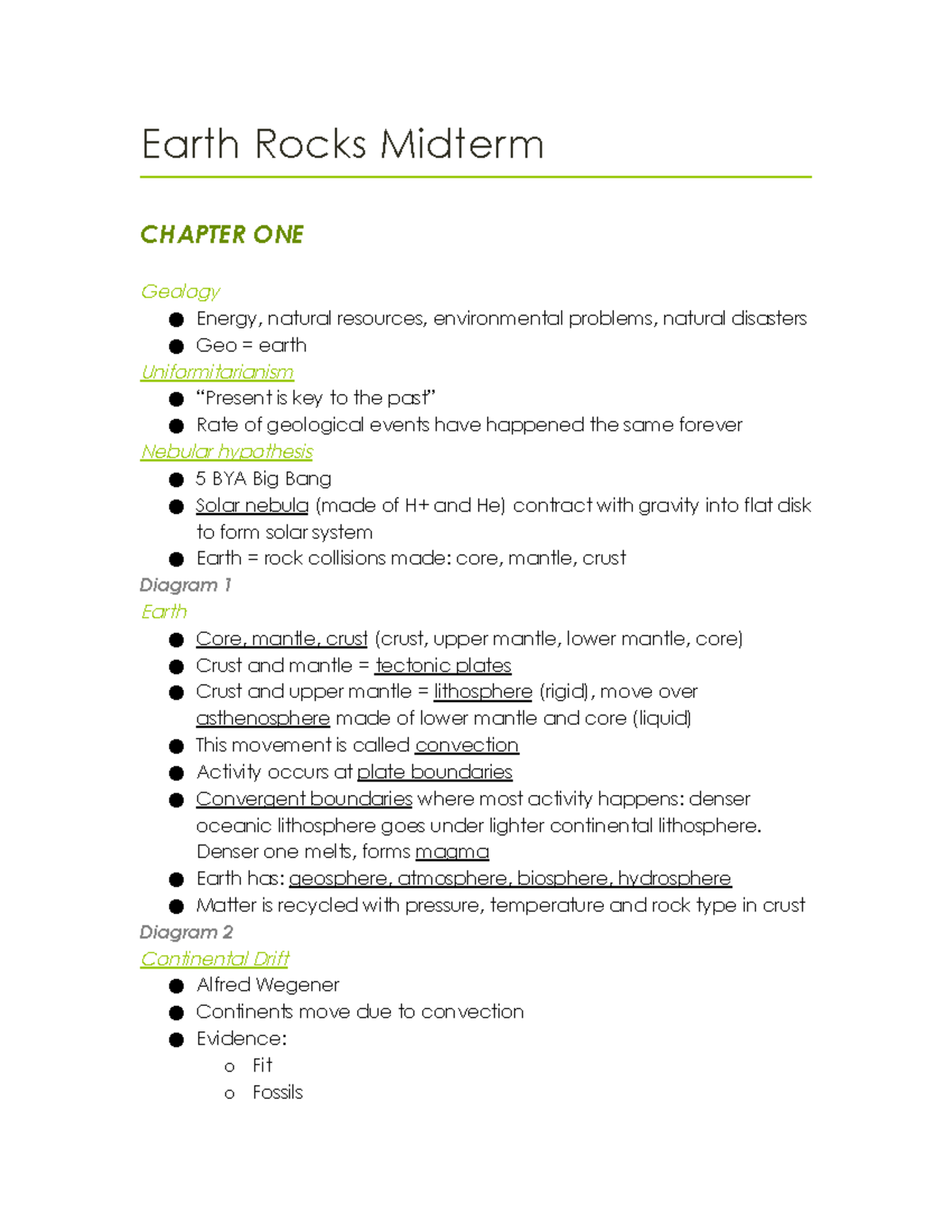 Earth Rocks Review Notes - 1022 - UWO - Studocu