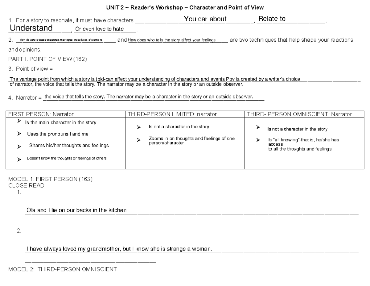 PDF document - Mr.Rawling book notes. - UNIT 2 ~ Reader’s Workshop ...