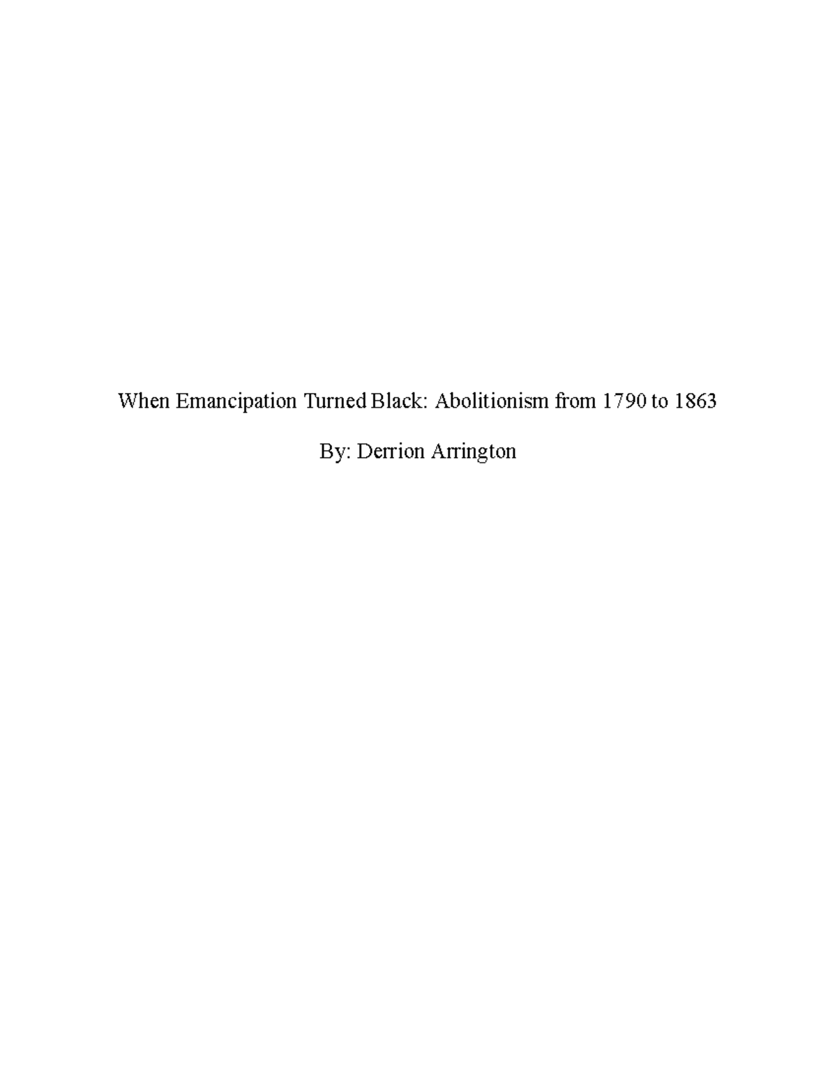 3. When Emancipation Turned Black Abolition - A second line of reform ...