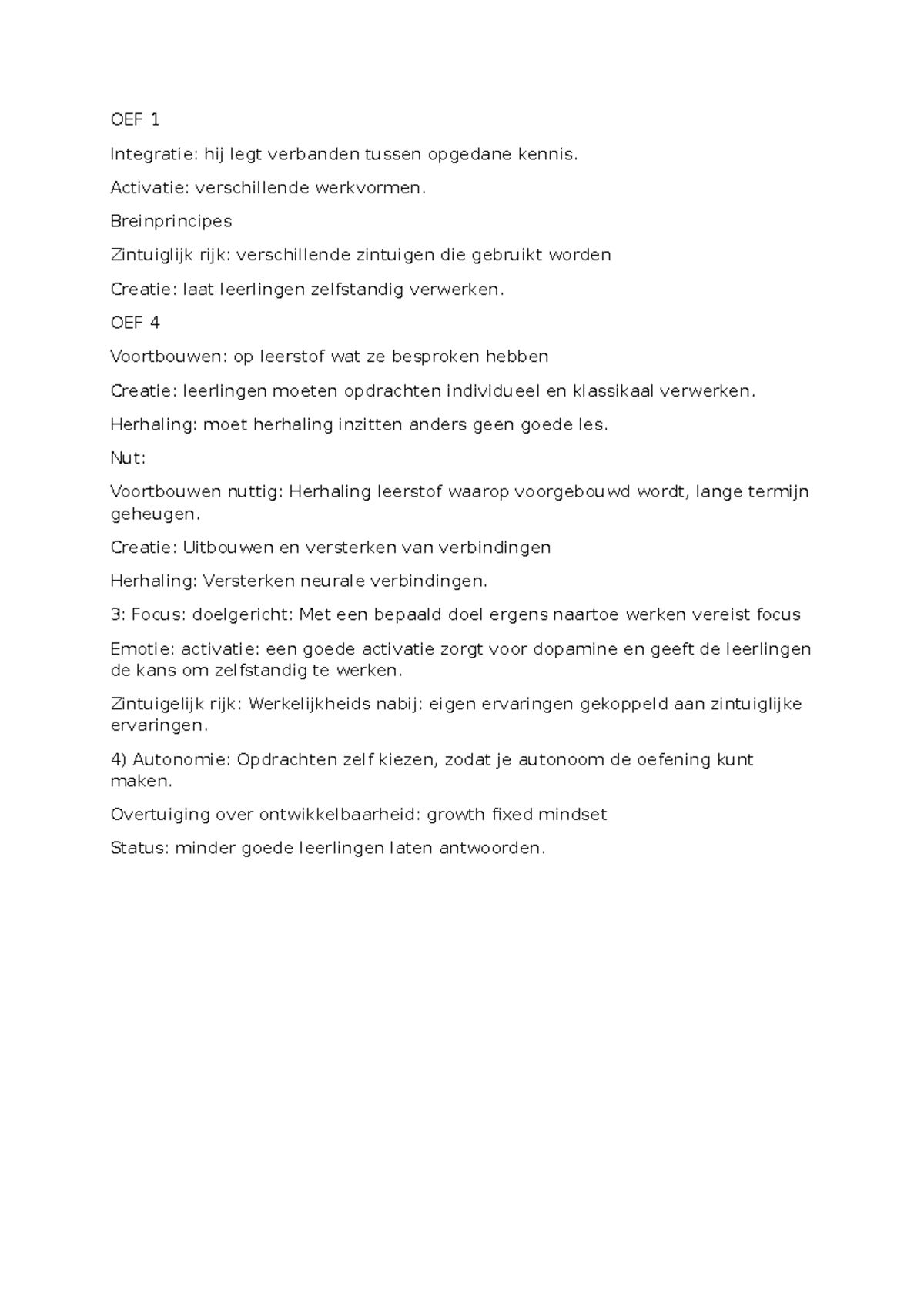 Pdm oef - fff - OEF 1 Integratie: hij legt verbanden tussen opgedane ...