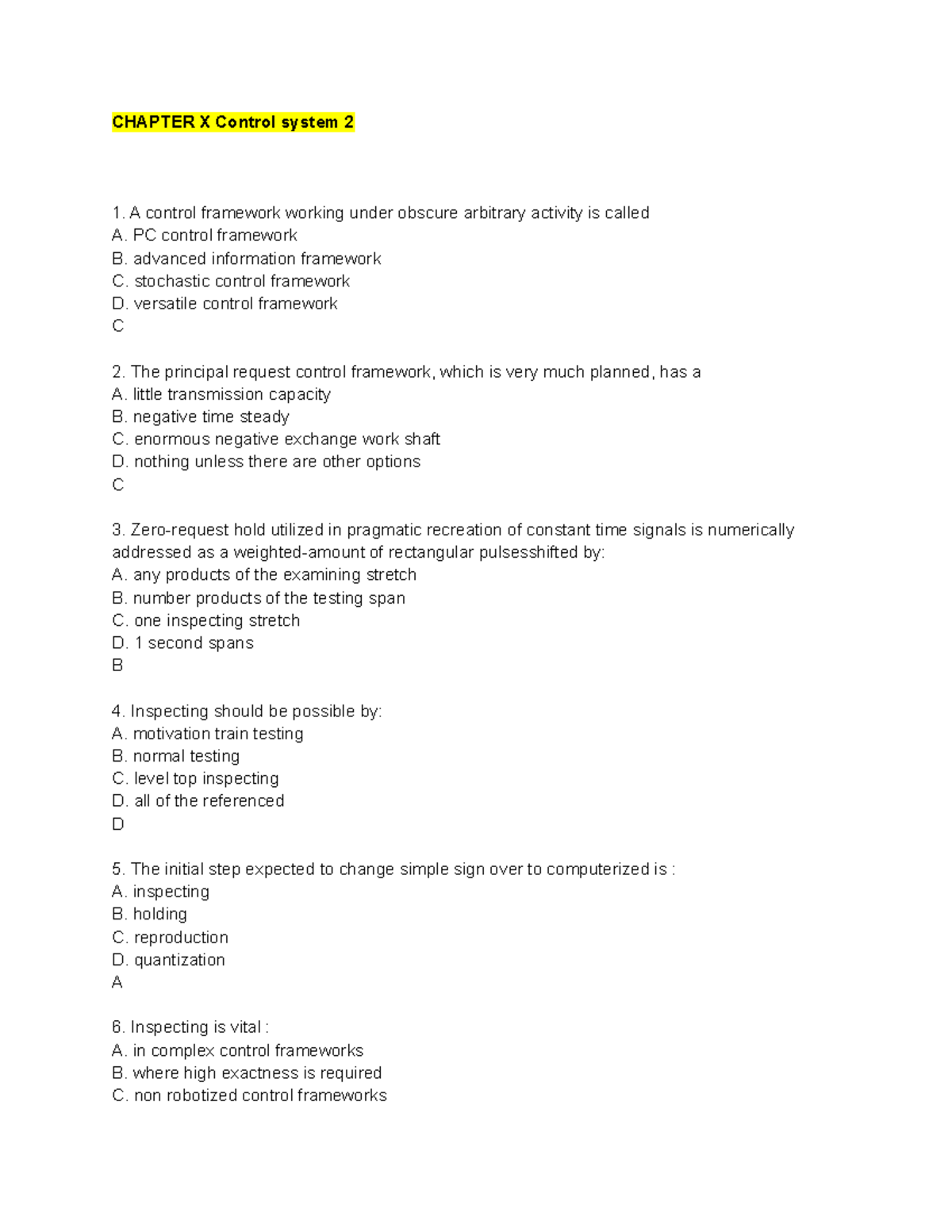 Chapter X Control system - CHAPTER X Control system 2 A control ...