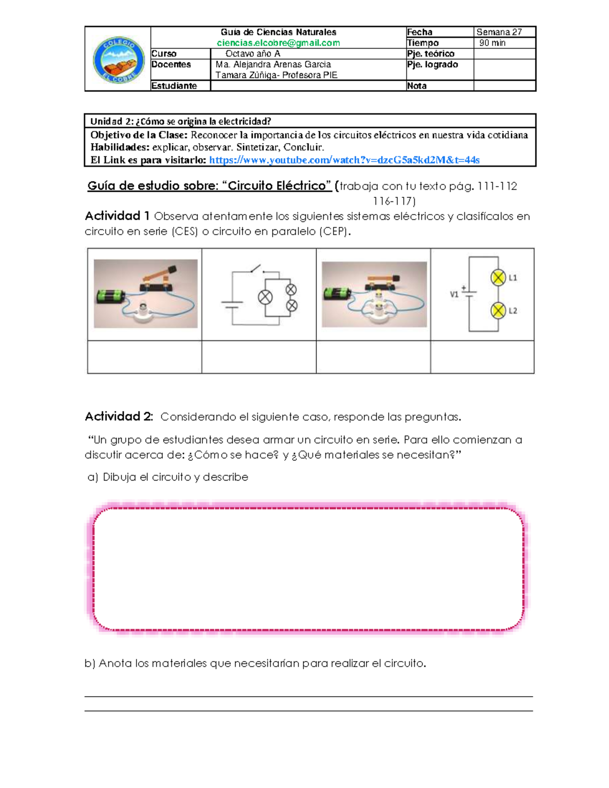 GUIA Ciencias 27 - Guía de trabajo - Unidad 2: ¿Cómo se origina la ...