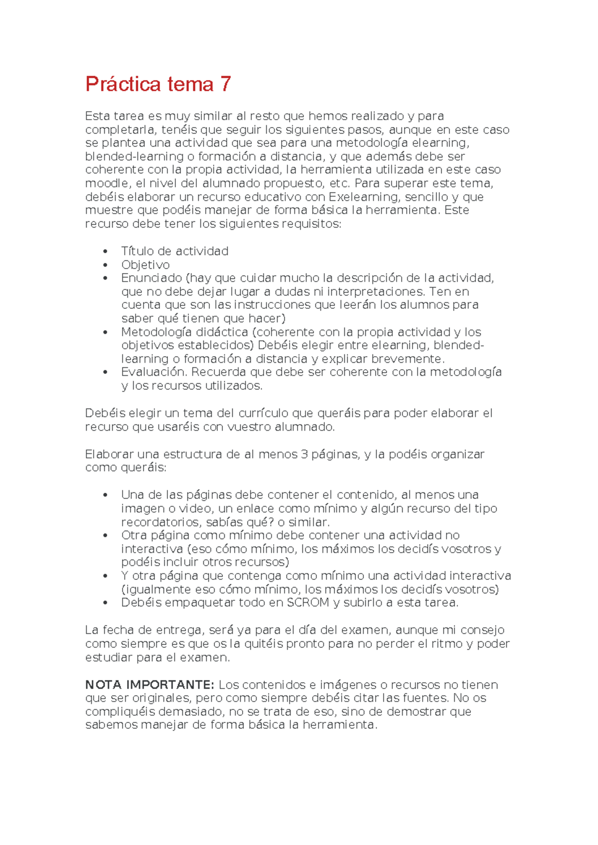 Práctica tema 7 - Práctica tema 7 Esta tarea es muy similar al resto que hemos realizado y para ...