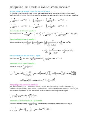 Inverse trig - Studocu
