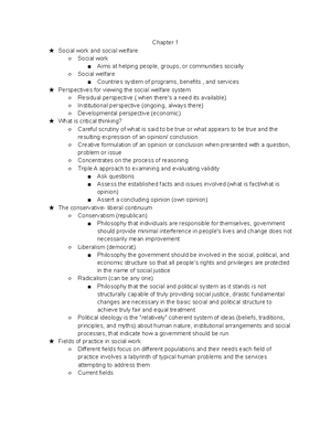Chapter 2, Intro to Social Work - Chapter 2 ★ NASW code of ethics Core ...
