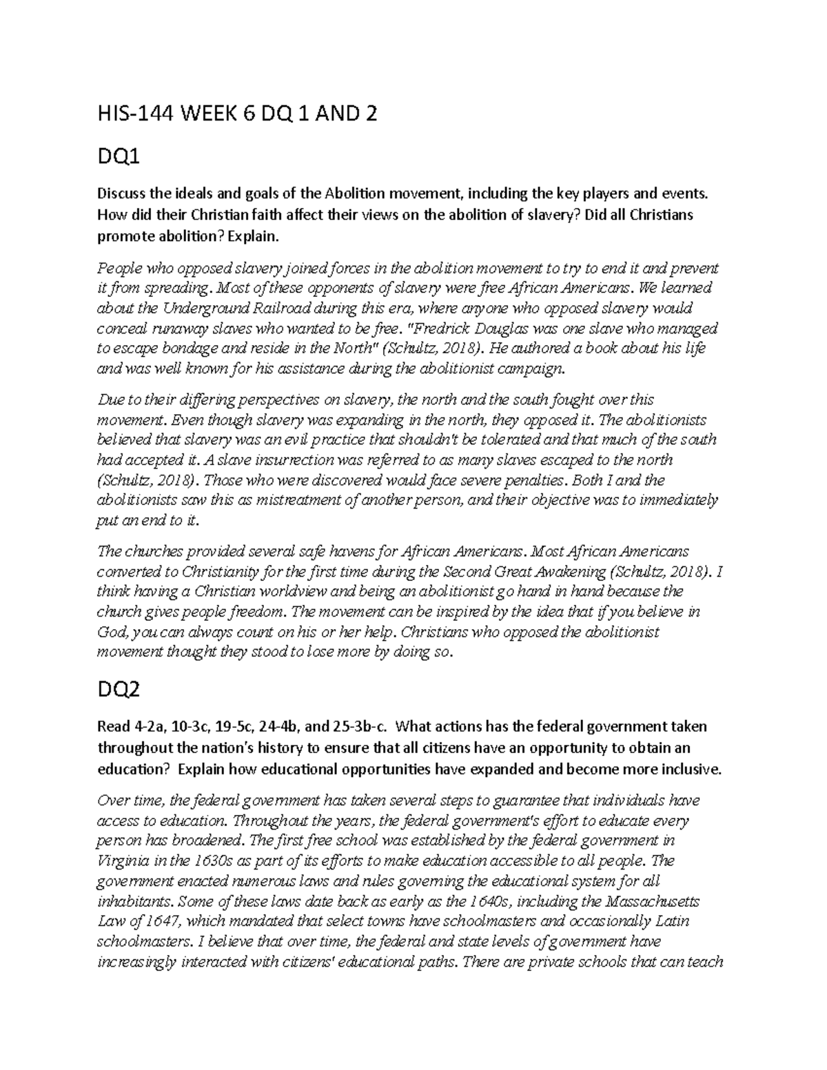 HIS-144 WK 6 DQ 1 AND 2 - HIS-144 WEEK 6 DQ 1 AND 2 - HIS-144 WEEK 6 DQ 1 AND 2 DQ Discuss the ...