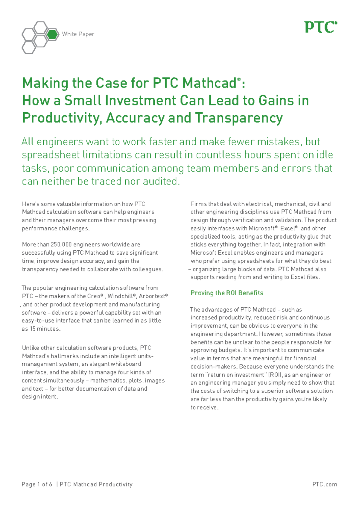 Making The Case for PTC Mathcad - All engineers want to work faster and ...