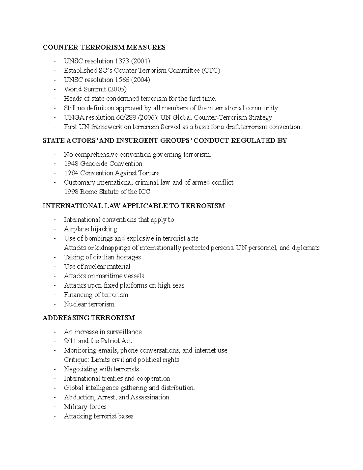 International LAW Notes 24 - COUNTER-TERRORISM MEASURES UNSC resolution ...