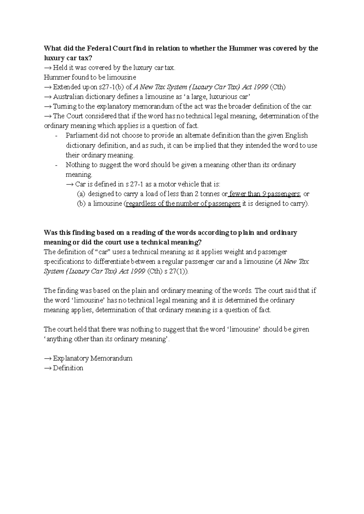 Case exercise 7 - Seminar questions - What did the Federal Court find ...