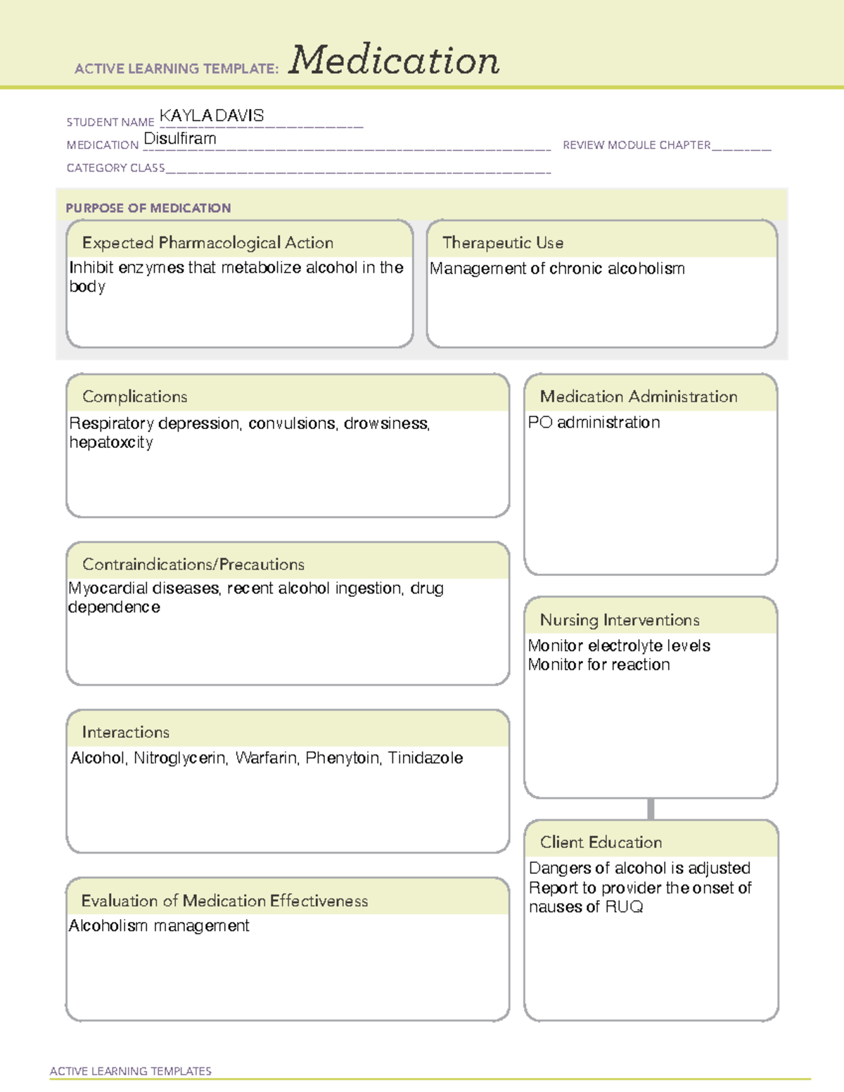 Medication restricted - ACTIVE LEARNING TEMPLATES Medication STUDENT ...