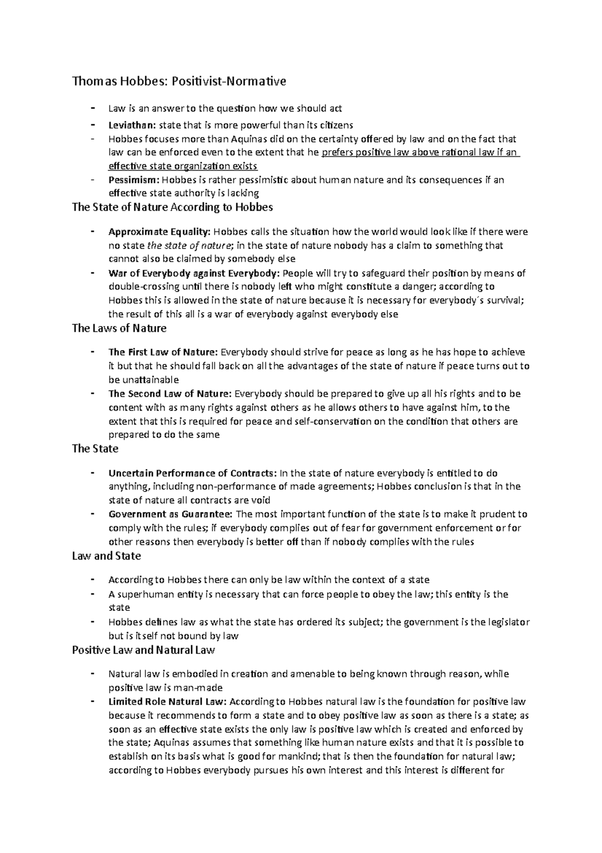 Thomas Hobbes - Studocu