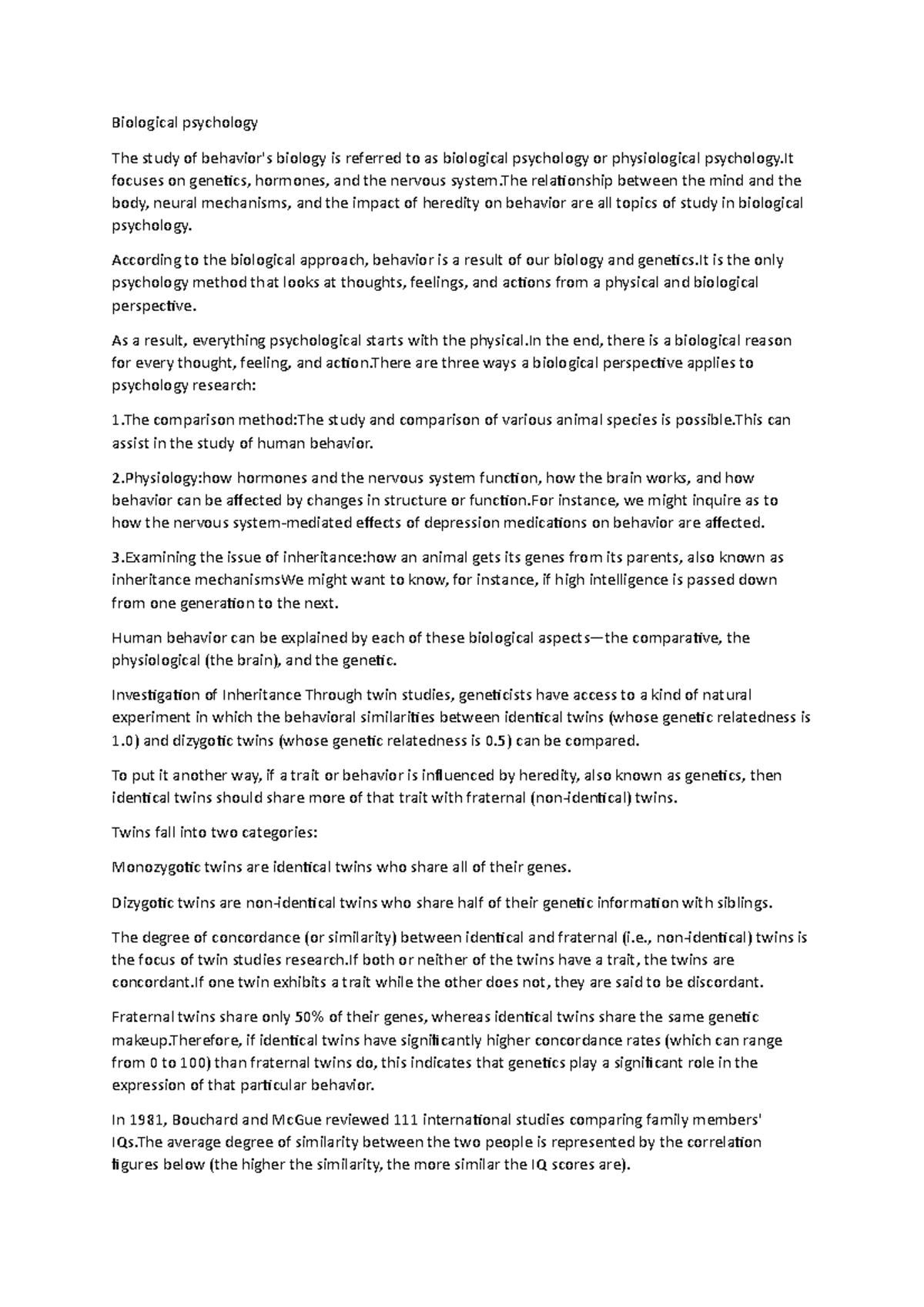 Biological psychology - According to the biological approach, behavior ...