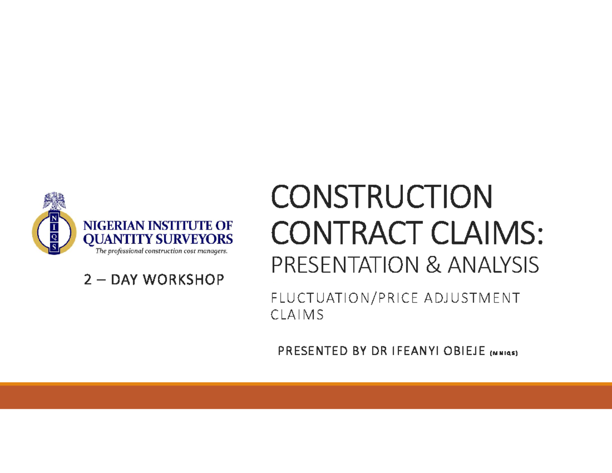 Ifeanyi - Construction Contract Claims - Presentation and Analysis ...