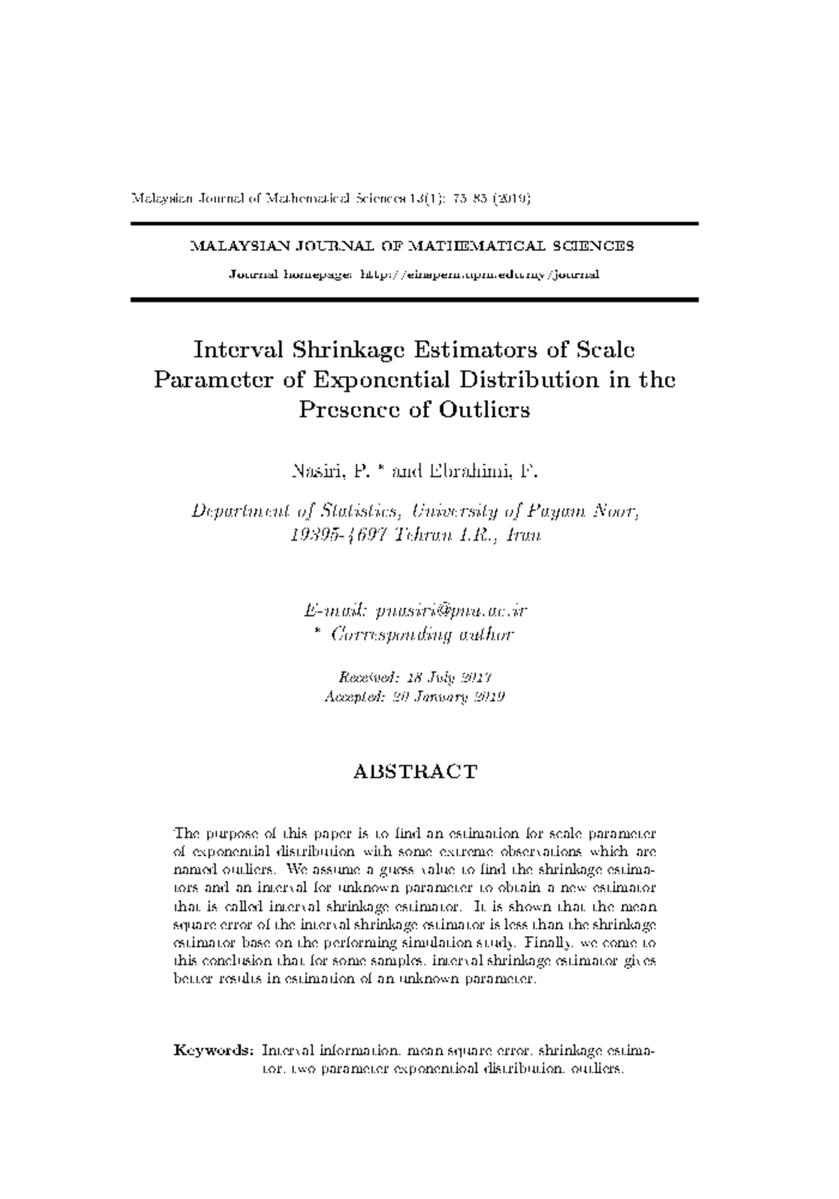 Interval Shrinkage Estimators Of Scale Parameter Of Exponential