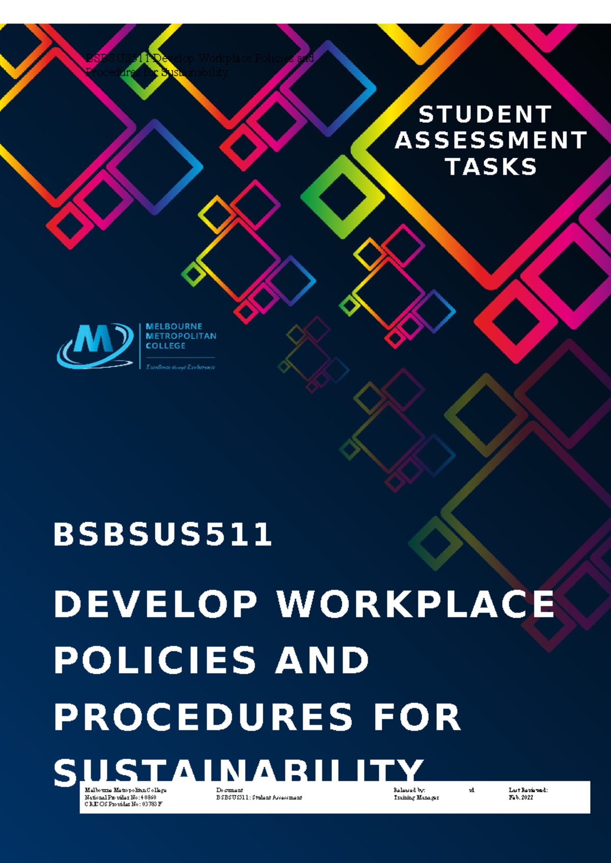 Bsbsus 511 - AT1 - JOHN TURO - 09 - Procedures for Sustainability ...