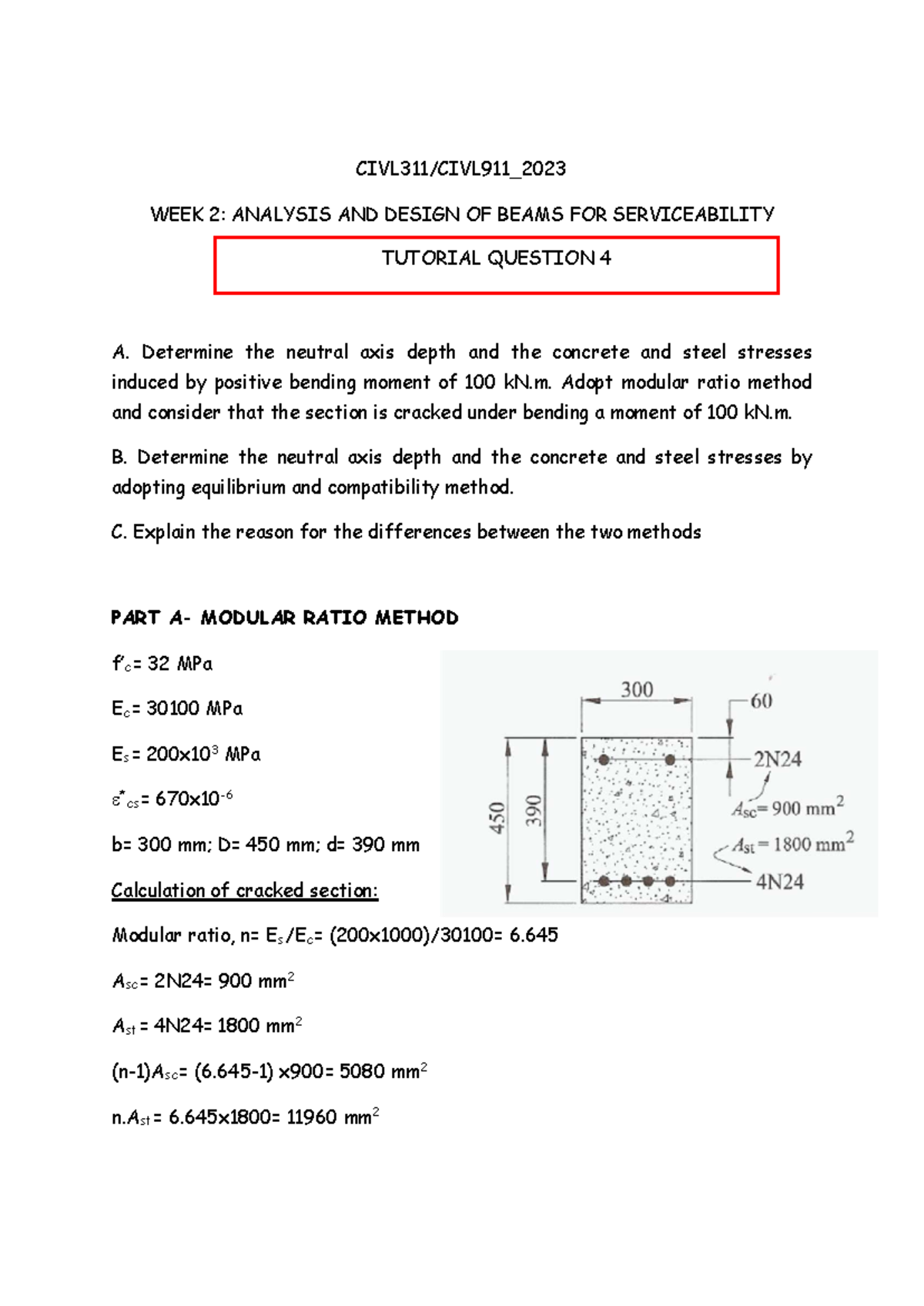 CIVL311-CIVL911 2023 Week 2 Desing Workshop Feedback - CIVL311/CIVL911_202 3 WEEK 2: ANALYSIS ...