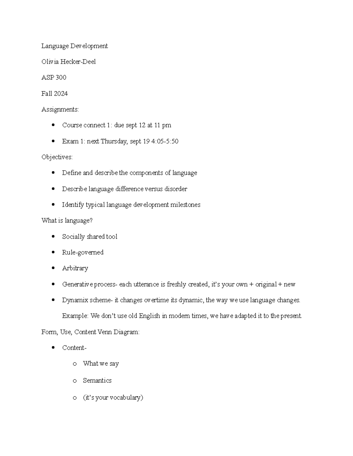 Language Development Notes AUSP 300 - Language Development Olivia ...
