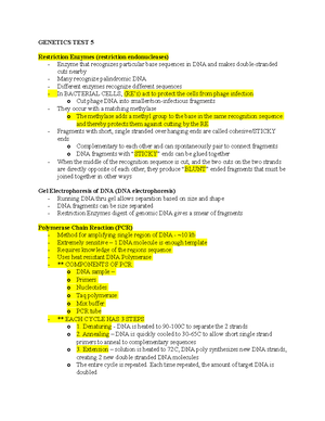 Exam 1 Review - notes - Chapter 10. DNA: the chemical nature of the ...