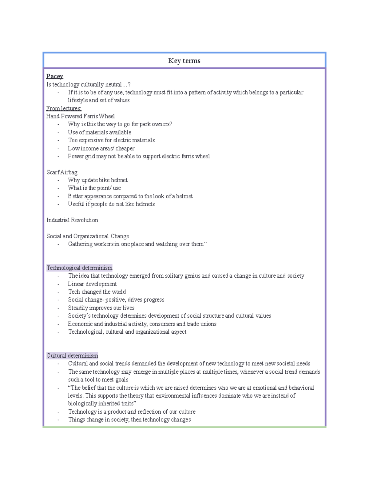 Midterm review comm engagment - Key terms Pacey Is technology ...