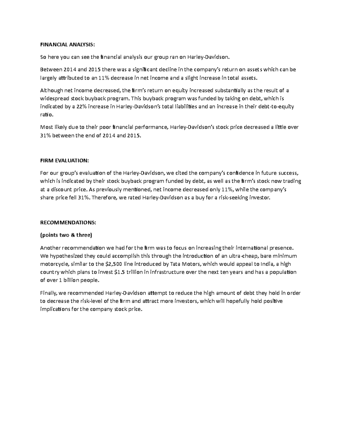 Presentation Script - FINANCIAL ANALYSIS: So here you can see the ...