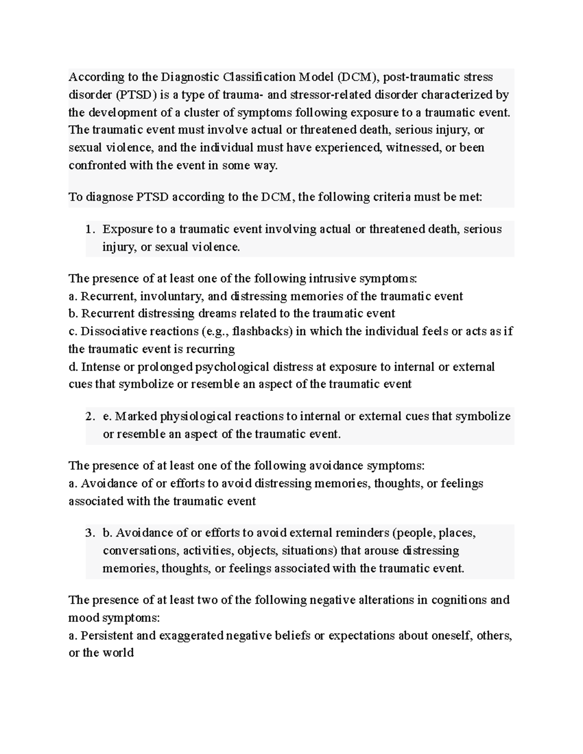 Diagnosing- Post-Traumatic Stress Disorder - According to the ...